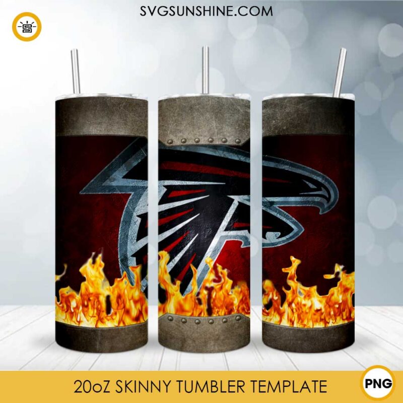 Atlanta Falcons Fire And Flame 20oz Skinny Tumbler Template PNG ...