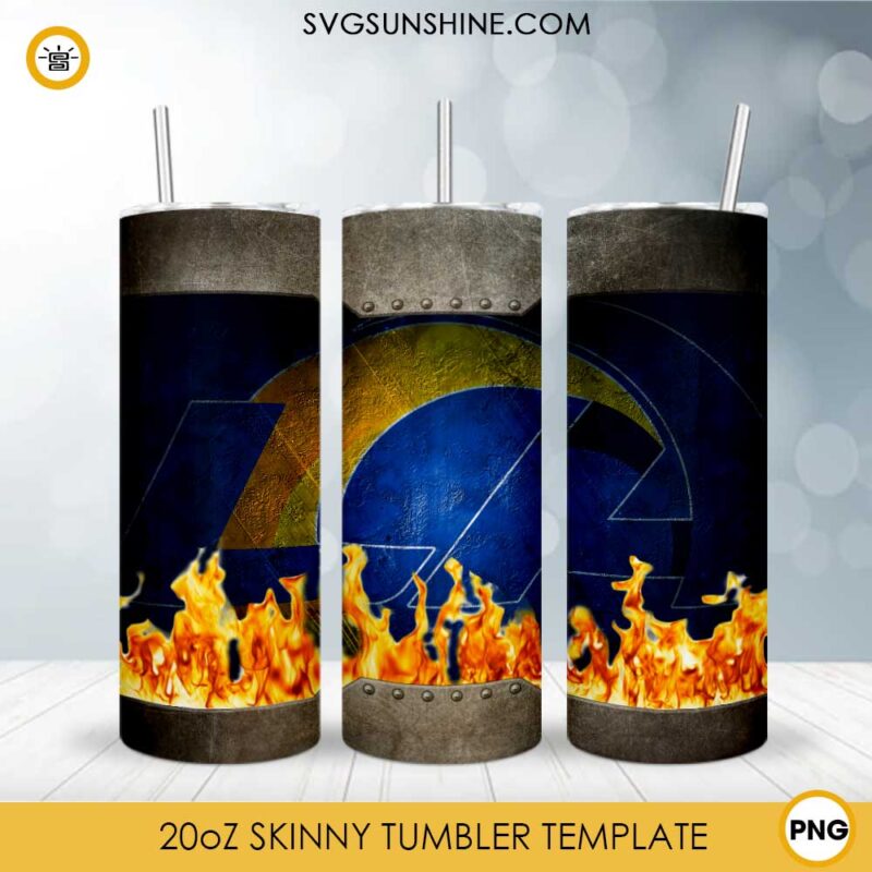 Los Angeles Rams Fire And Flame 20oz Skinny Tumbler Template PNG, Los ...