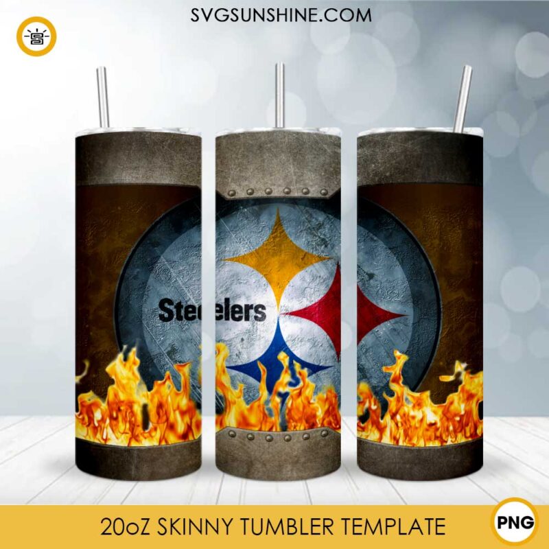 Pittsburgh Steelers Fire And Flame 20oz Skinny Tumbler Template PNG ...