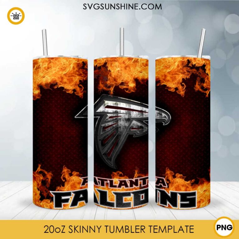 Atlanta Falcons Fire And Flame Flare On Metal 20oz Skinny Tumbler ...