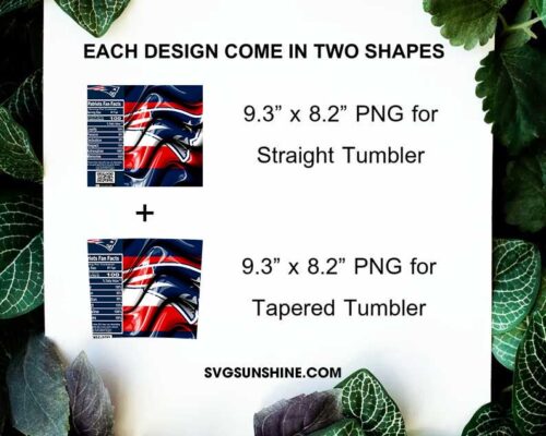 New England Patriots Fun Facts 20oz Skinny Tumbler Template PNG, New ...