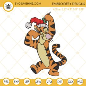 Tigger Christmas Embroidery Design