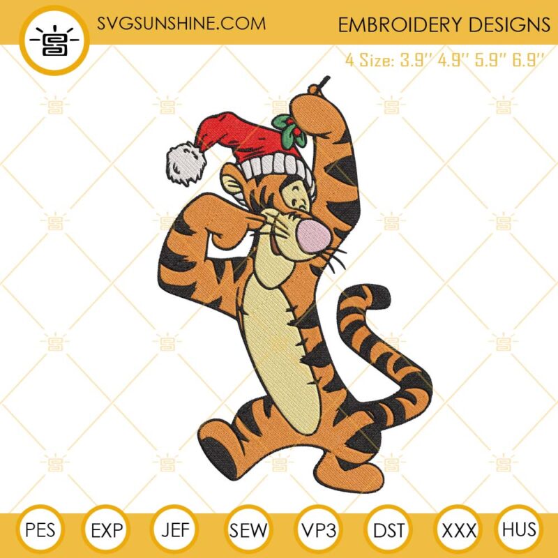 Tigger Christmas Embroidery Design