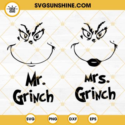 Mr Grinch And Mrs Grinch SVG Bundle, The Grinch Christmas SVG, Grinch ...