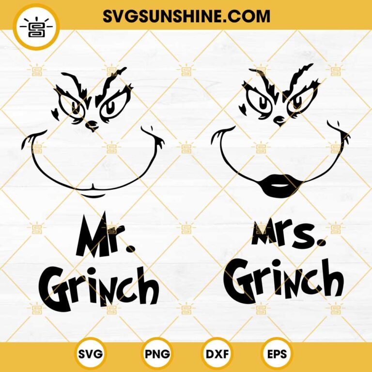 Mr Grinch And Mrs Grinch SVG Bundle, The Grinch Christmas SVG, Grinch ...