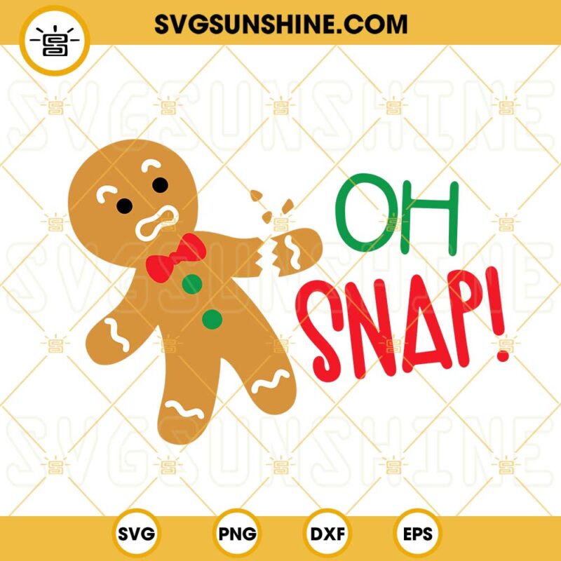 Oh Snap SVG, Broken Gingerbread Man SVG, Christmas Gingerbread Cookie ...