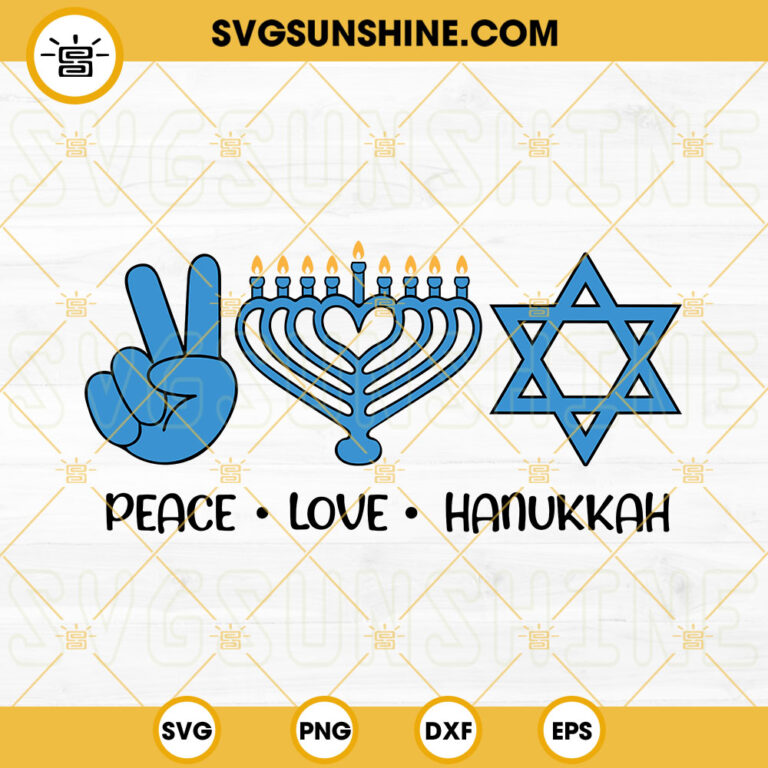 Happy Hanukkah SVG, Hanukkah Menorah and Dreidel SVG, Retro Hanukkah ...
