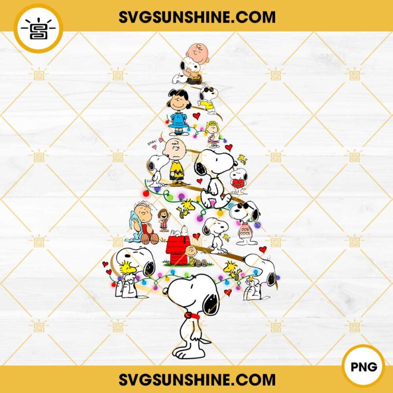 Christmas Snoopy And Woodstock Santa Hat SVG, Peanuts Christmas Tree SVG Files