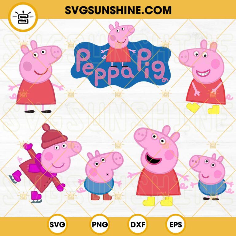 Peppa Pig SVG Bundle, Mummy Pig SVG, George Pig SVG, Peppa Pig Family ...