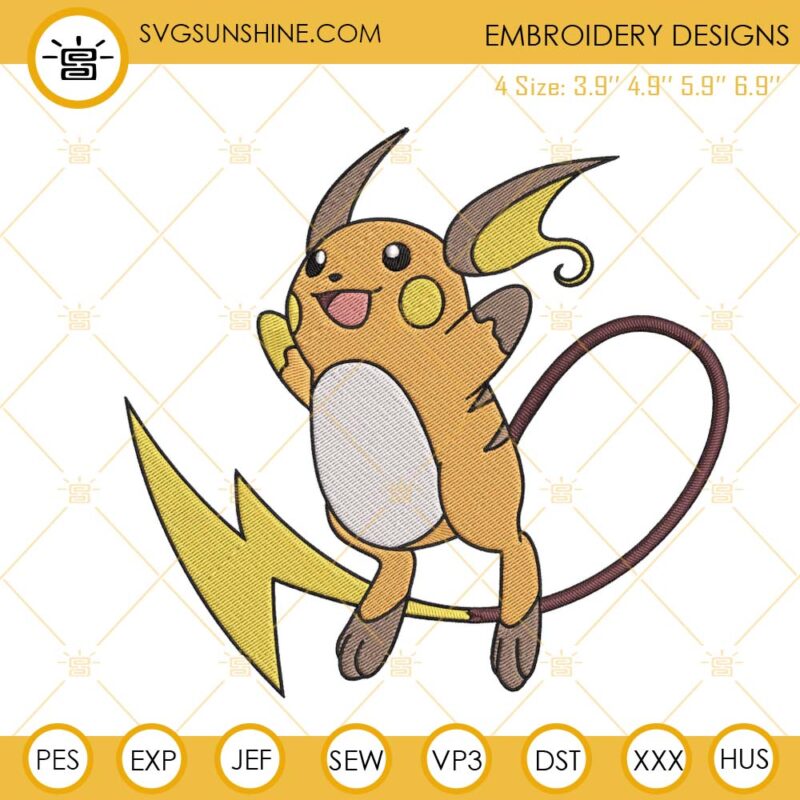 Pikachu Embroidery Design, Pokemon Embroidery File Instant Download