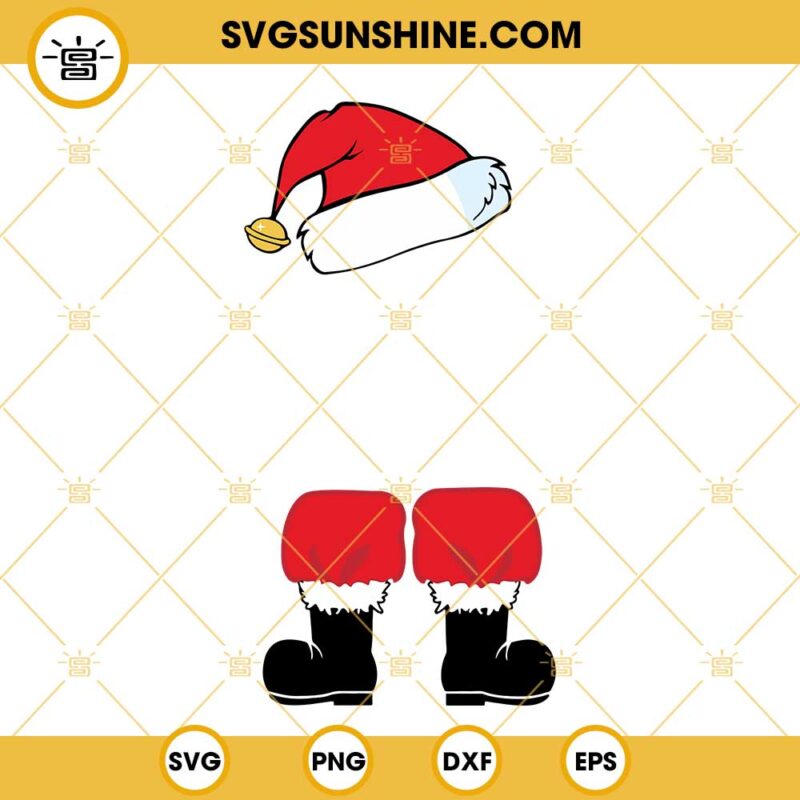 Santa Claus Monogram SVG, Santa Hat Legs Monogram SVG PNG DXF EPS Files