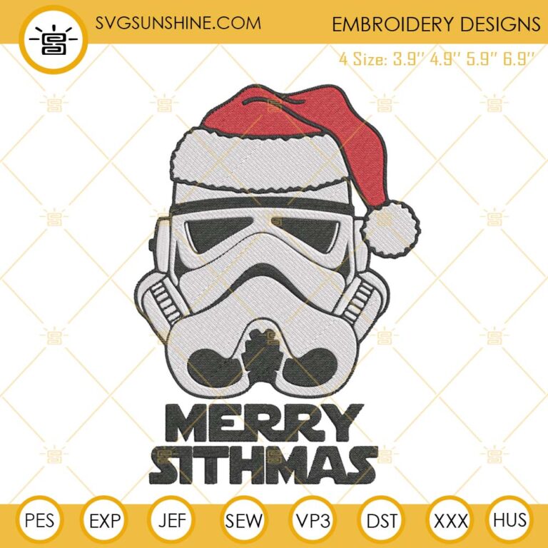 Storm Trooper Merry Sithmas Embroidery Design, Star Wars Christmas ...