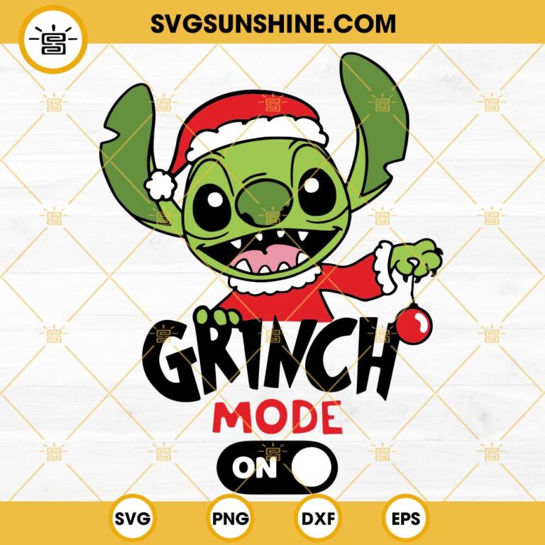 Stitch Grinch Mode On SVG, Stitch christmas SVG PNG DXF EPS Cut File ...