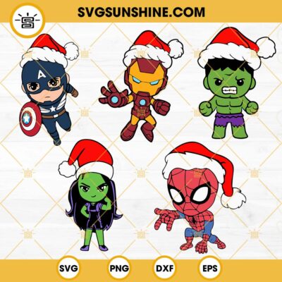 SuperHeroes Christmas SVG Bundle, Spider Man SVG, Hulk SVG, Iron Man ...