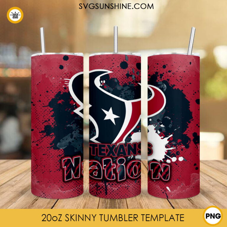 Texans Nation Tumbler Wrap PNG, Houston Texans 20oz Skinny Tumbler PNG ...