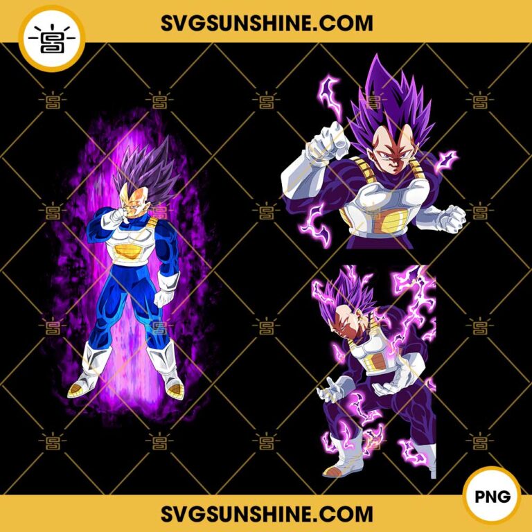 Vegeta Purple PNG, SSJ Vegeta PNG File Digital Download
