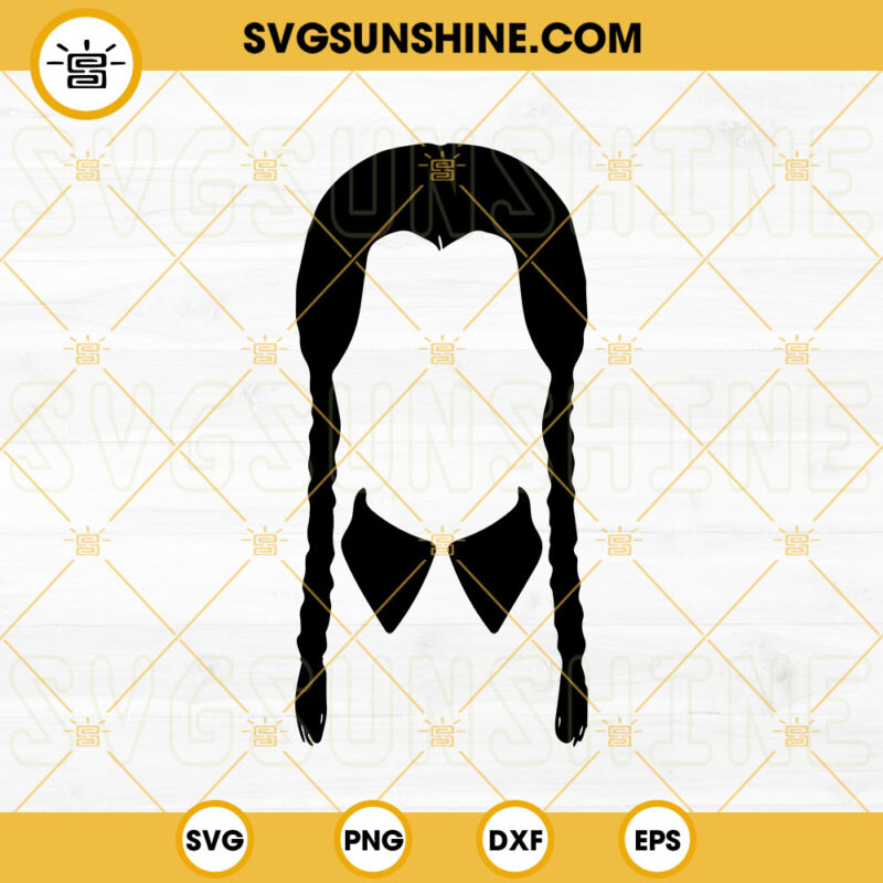 Wednesday Hair SVG, Wednesday Addams SVG, Addams Family SVG PNG DXF EPS ...