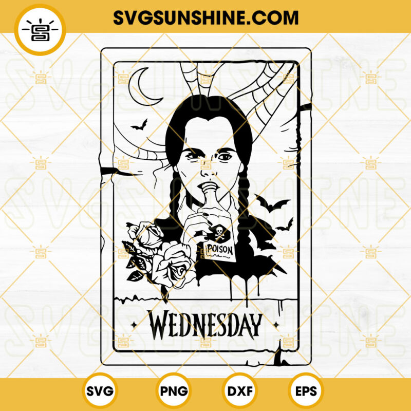 Wednesday Addams Tarot Cards SVG, Wednesday SVG, Wednesday Drinking ...