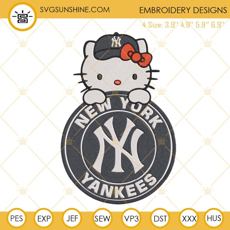 Hello Kitty New York Yankees Embroidery Design, Yankees Embroidery ...