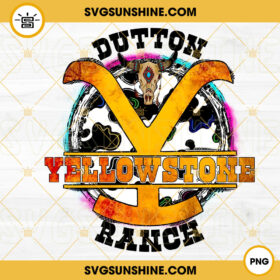 Yellowstone Dutton Ranch PNG, Bull Skull Cowhide PNG, Distressed Cow ...