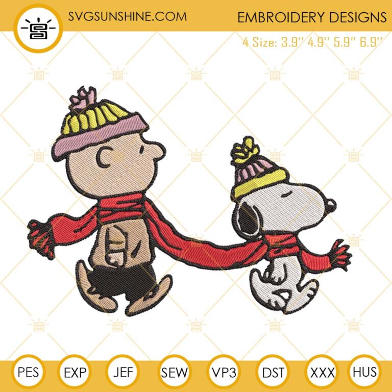 Snoopy And Charlie Brown Christmas Embroidery Design, Snoopy Christmas ...