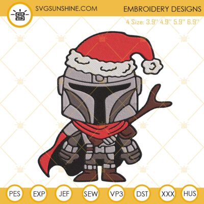 Mandalorian Christmas Embroidery Designs, Star Wars Christmas ...