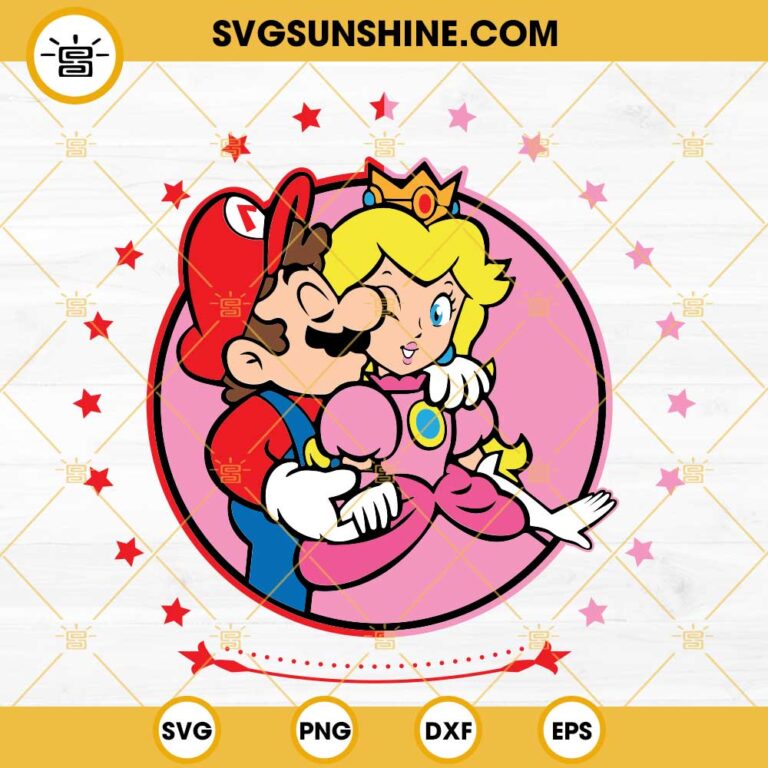 Super Mario And Princess Peach SVG, Super Mario Love Heart SVG, Super ...