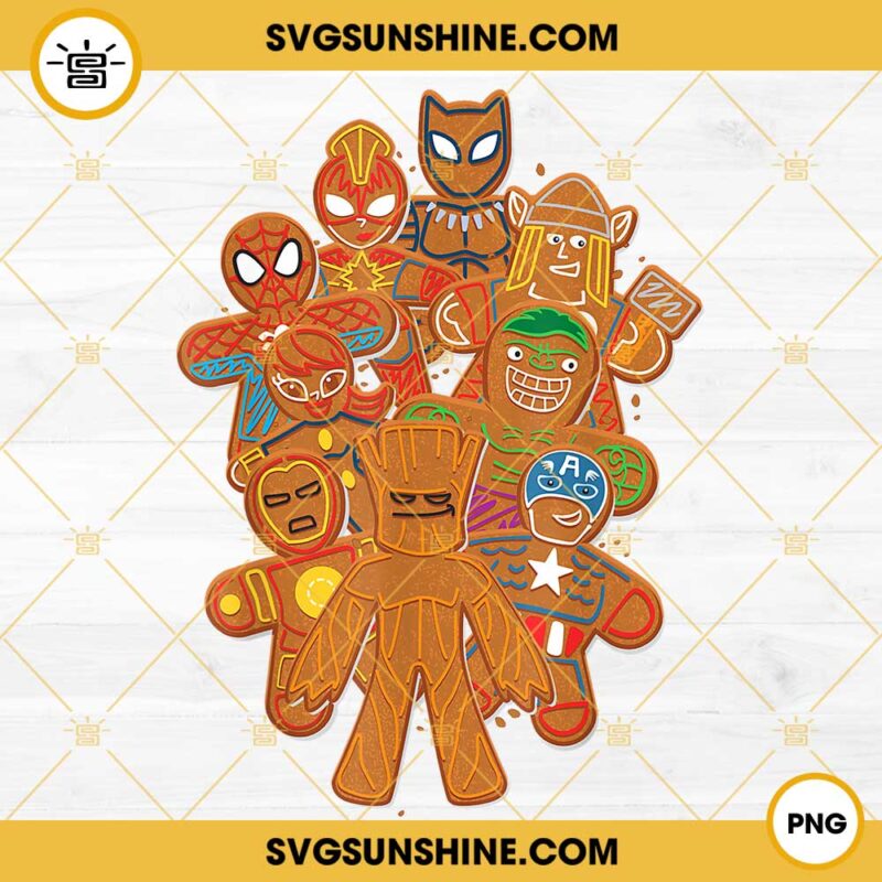 Avengers Gingerbread Christmas PNG, Avengers Marvel Christmas PNG File ...