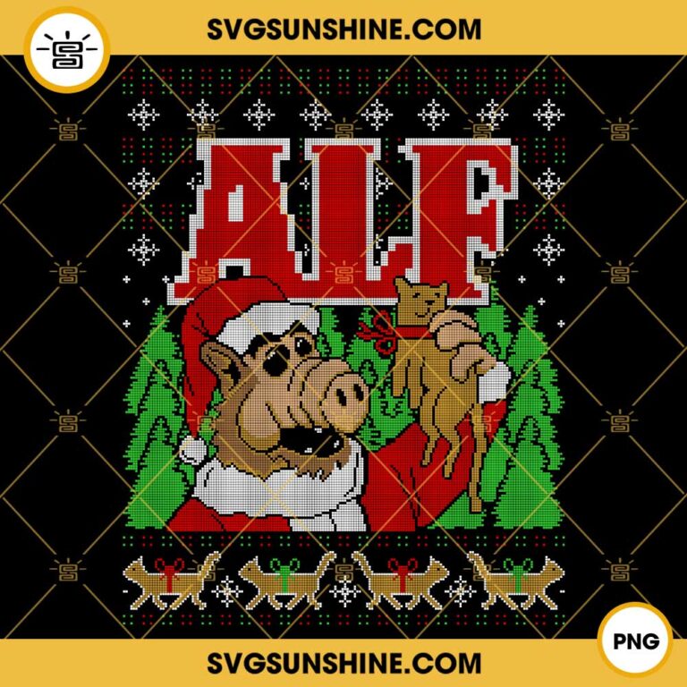 ALF Christmas Ugly Sweater PNG, ALF TV Series Christmas PNG File ...