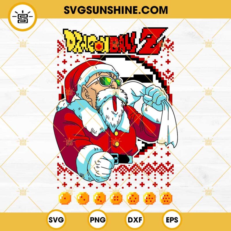ROSHI Ugly Christmas Sweater SVG, Master Roshi Dragon Ball Z Christmas ...