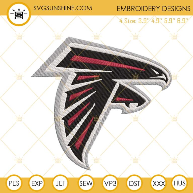 Atlanta Falcons Logo Embroidery Files, NFL Football Team Machine ...