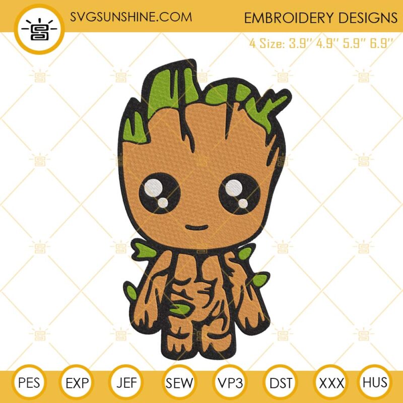Baby Groot Embroidery Design, Superhero Embroidery Digital File