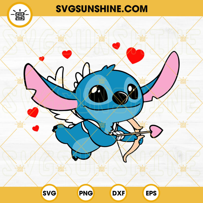 Cupid Stitch SVG, Valentines Stitch SVG, Valentines Day SVG PNG DXF EPS ...