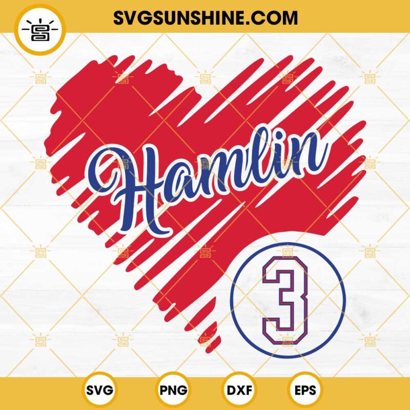 Damar Hamlin Heart SVG, Damar Hamlin 3 SVG PNG DXF EPS For Cricut ...
