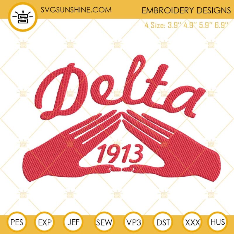 Delta Sigma Theta Embroidery Files, Delta Sigma Theta AEO 1913 ...