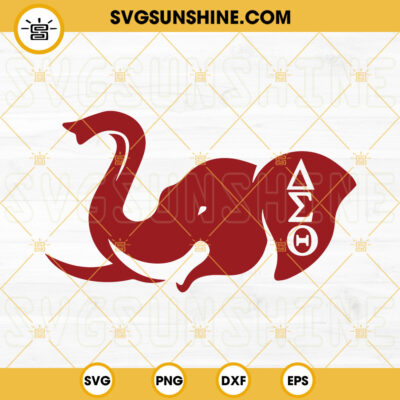 Delta Sigma Theta Elephant Face SVG, AEO Elephant SVG PNG DXF EPS Files