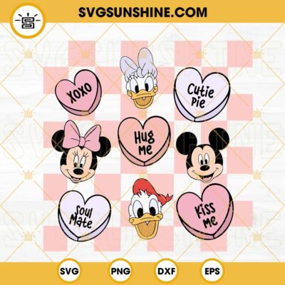 Disney Conversation Hearts SVG, Checkered SVG, Magical Heart Valentines ...
