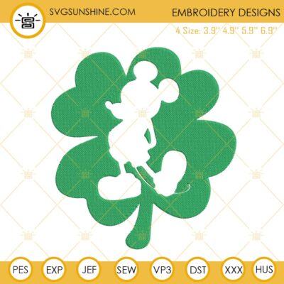 Mickey Mouse Shamrock Embroidery Design, Happy St Patricks Day ...