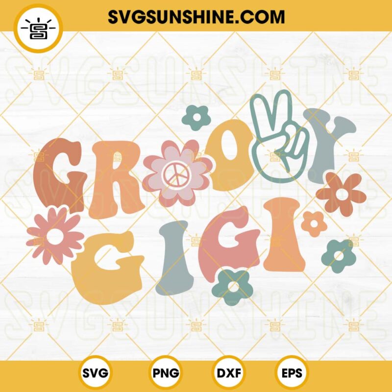 Groovy Grandma SVG, Retro Grandma SVG, Boho Flower SVG, Hippie Family ...