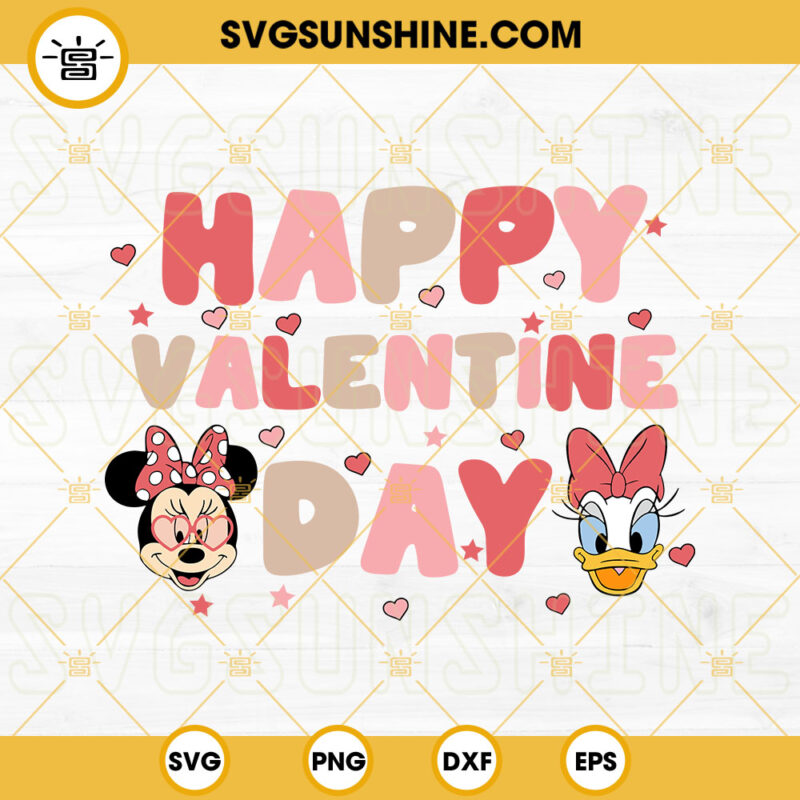 Mickey Minnie Mouse Valentines SVG, Daisy Donald Duck Valentines SVG ...