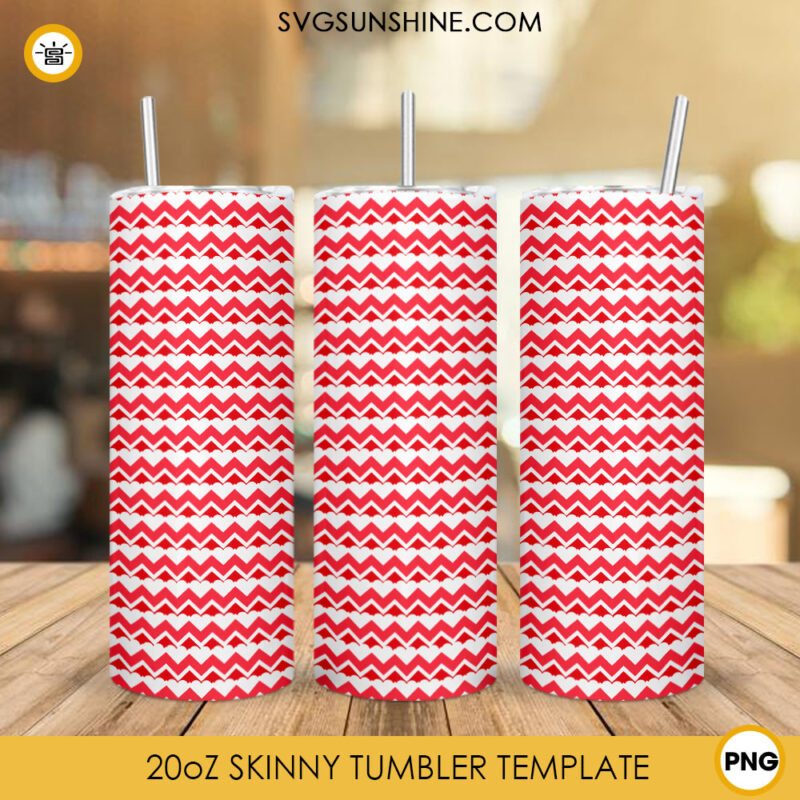 Heart Chevron Tumbler Sublimation Designs, Valentines Day Tumbler Wrap PNG