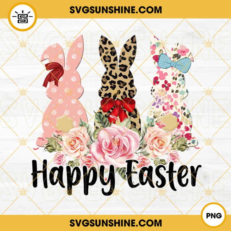 Leopard Easter Bunny PNG Sublimation, Boho Easter PNG, Happy Easter PNG ...