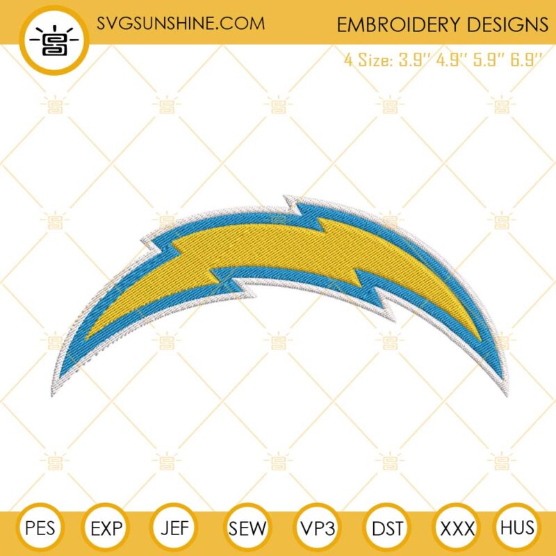 Los Angeles Chargers Logo Embroidery Files, NFL Football Team Machine ...