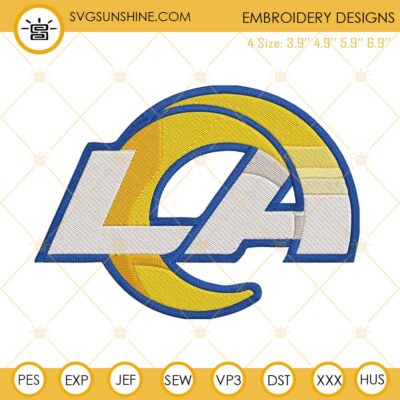 Los Angeles Rams Logo Embroidery Files, NFL Football Team Machine ...
