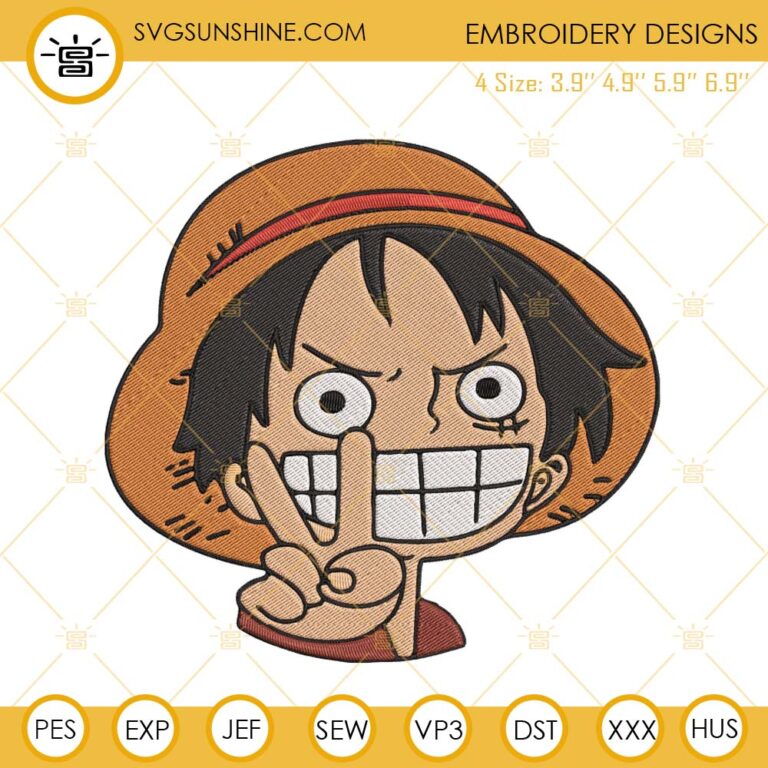 Chibi Luffy Embroidery Designs, One Piece Embroidery Files