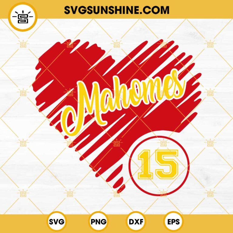 Mahomes 15 Heart SVG, Patrick Mahomes SVG, Kansas City Chiefs SVG PNG ...