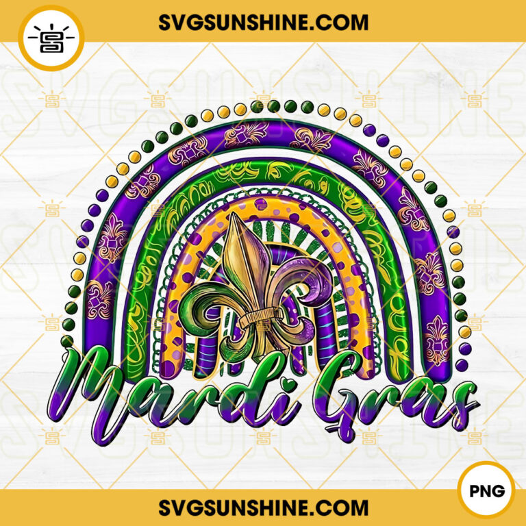 Mardi Gras Rainbow PNG, Retro Rainbow PNG, Fat Tuesday PNG, Fleur De ...