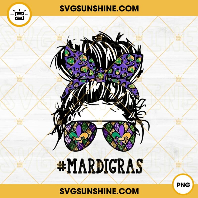 Mardi Gras Messy Bun PNG, Fat Tuesday PNG, Fleur De Lis PNG, Mardi Gras ...