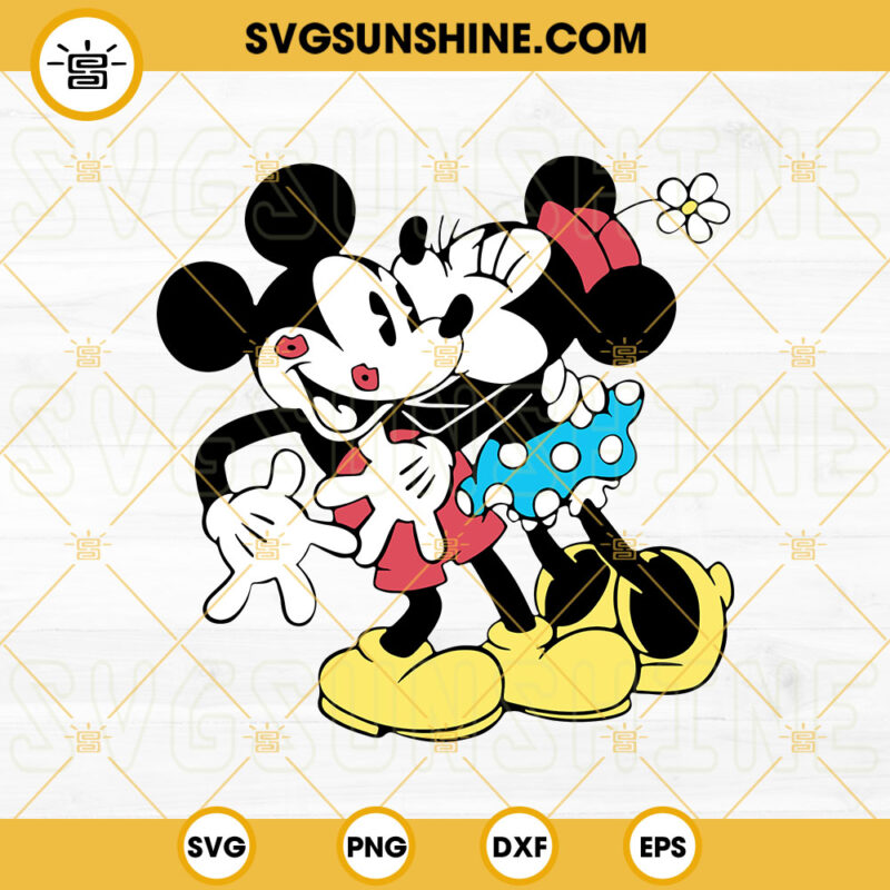 Minnie Kissing Mickey SVG, Minnie And Mickey Mouse Valentine's Day SVG ...