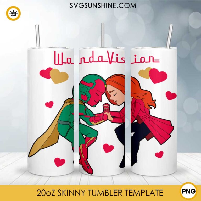 Wanda Vision Valentine 20oz Tumbler Template PNG, Marvel Valentine ...